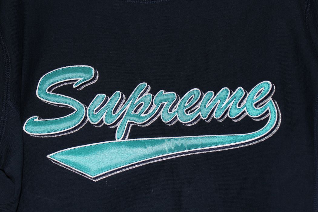 Supreme navy supreme crew neck | Grailed