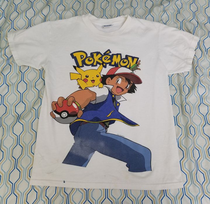 Vintage Vintage 90s Pokemon Ash Pikachu T Shirt Nintendo White XS | Grailed