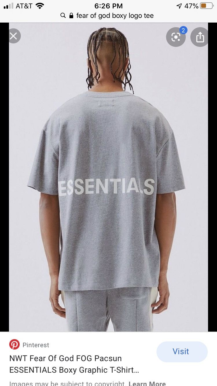 Pacsun Fear Of God Essentials Boxy Logo Tee | Grailed