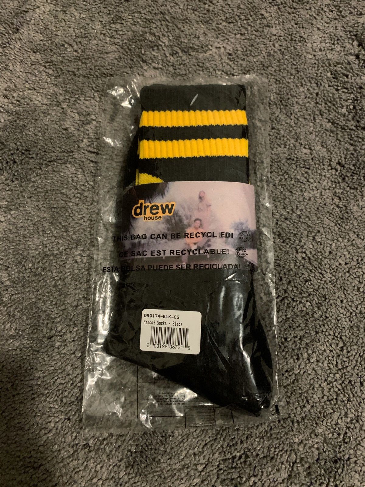 Drew House × Justin Bieber Drew House Mascot Socks | Grailed