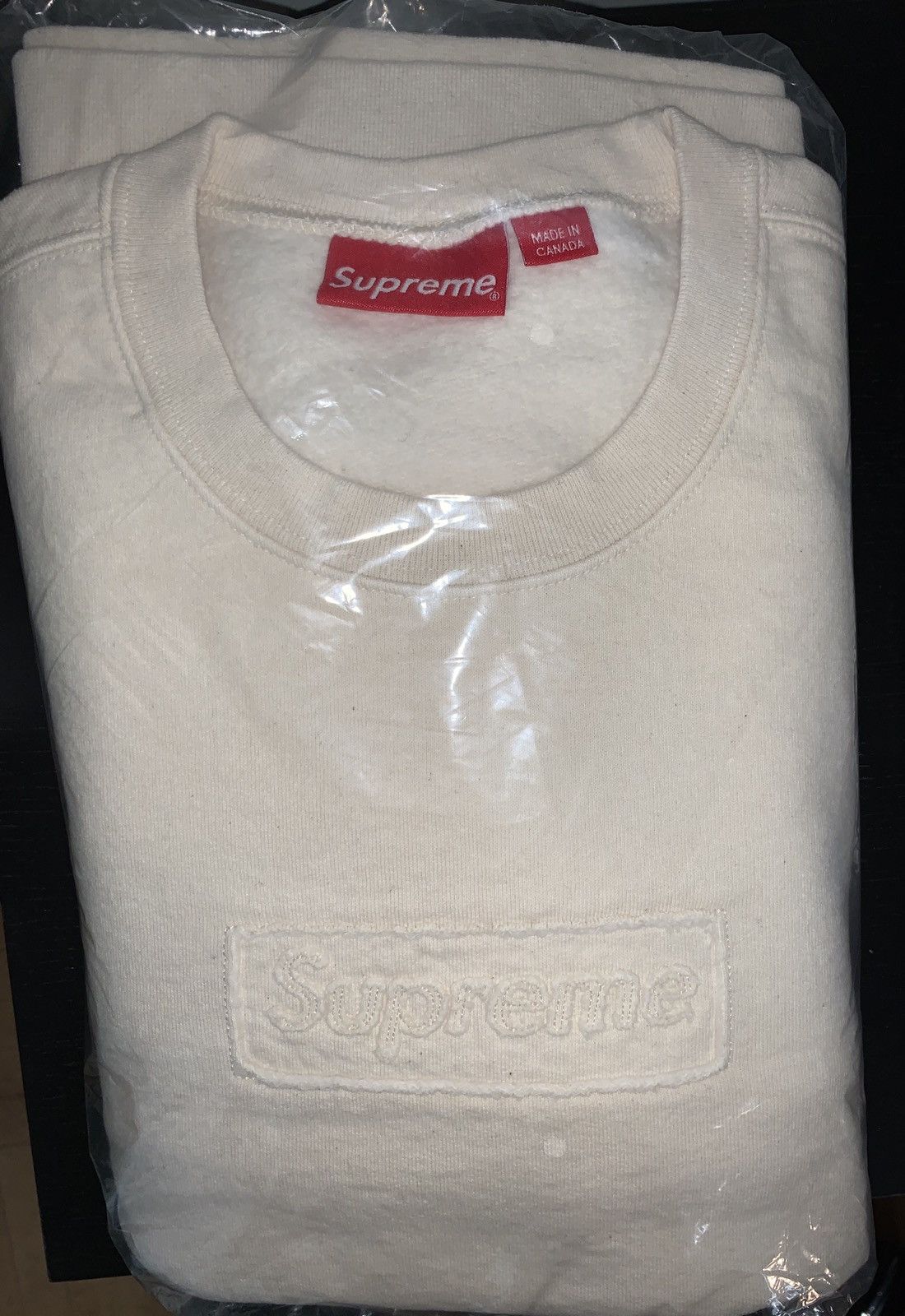 Supreme Supreme Cutout Logo Crewneck Natural | Grailed