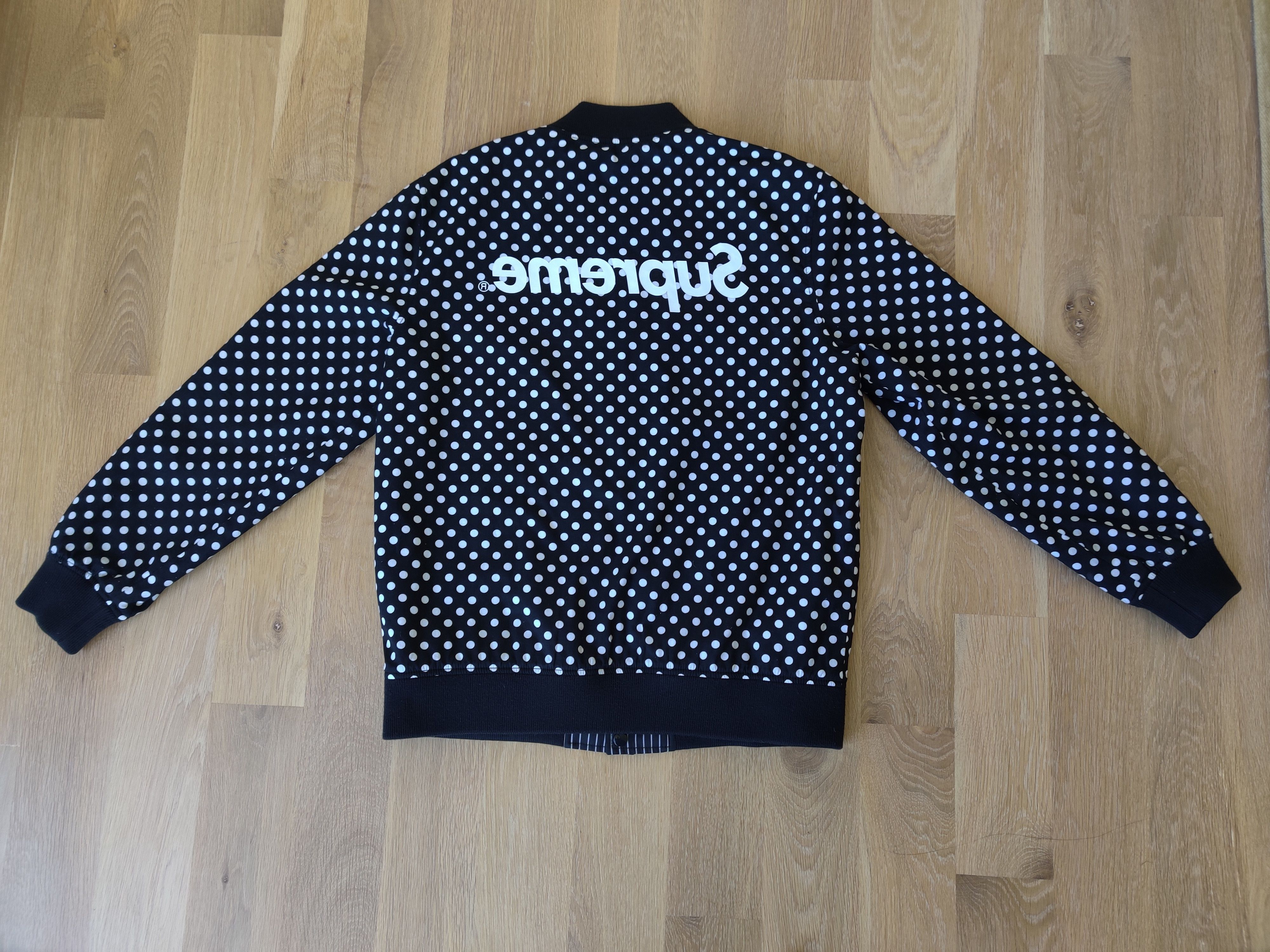 Supreme Supreme x CDG Shirt Reverse Logo Varsity Baseball Jacket | Grailed