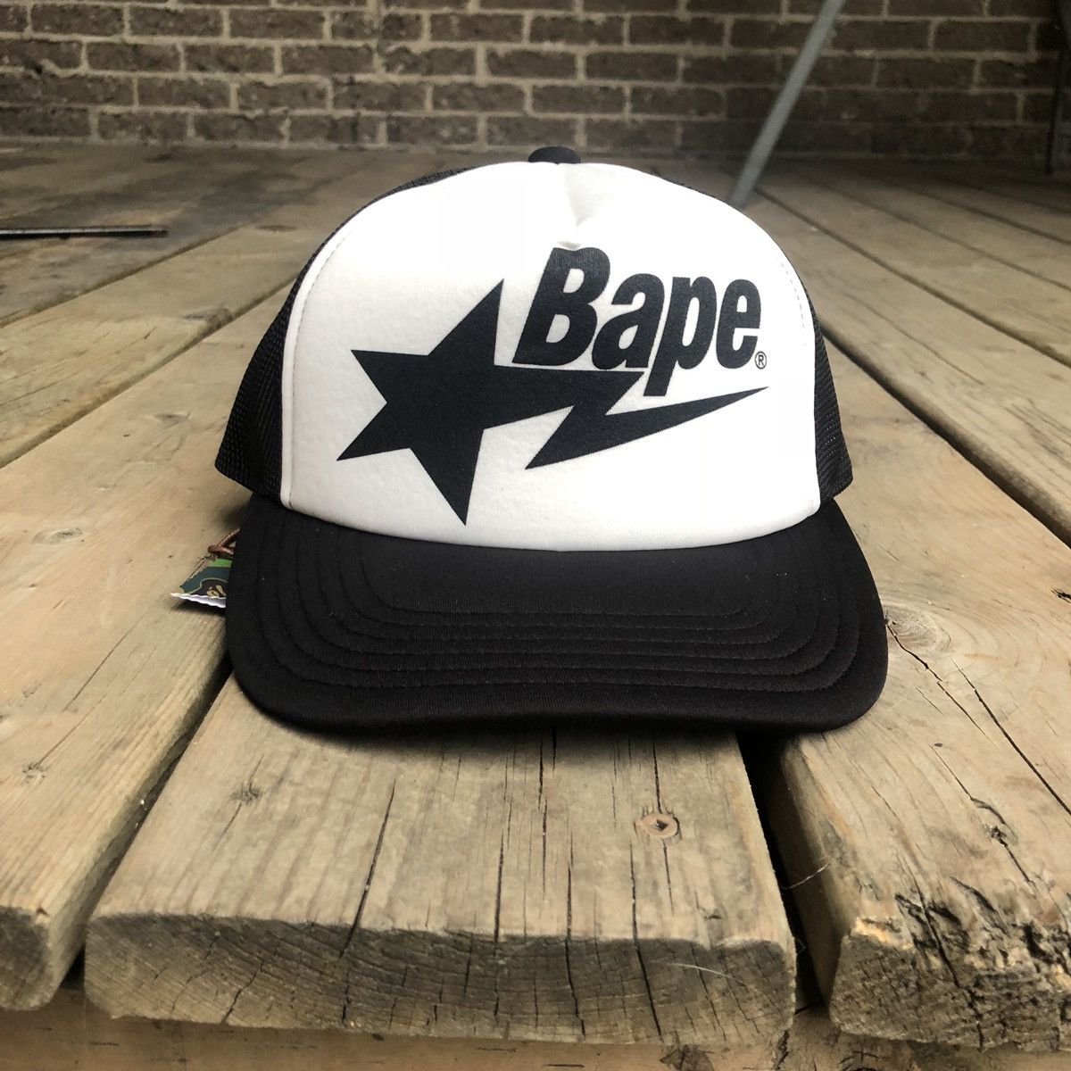 Bape × Nigo Bape bapesta trucker cap black DS | Grailed