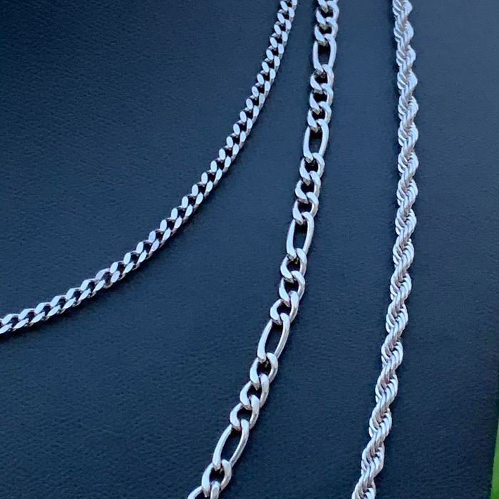 Streetwear Figaro/Cuban/Rope Chain 3 piece SET | Grailed