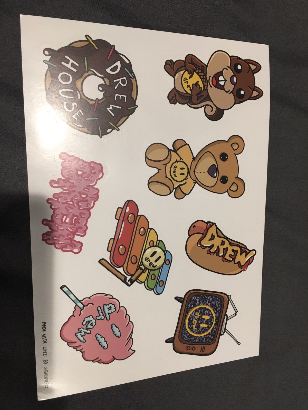 Drew House × Justin Bieber Drew House Justin Bieber Sticker Sheet | Grailed