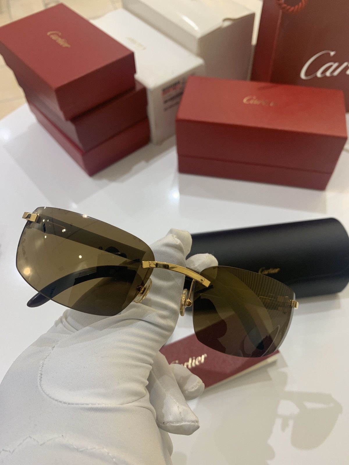 Cartier Cartier White Buffalo Horn Sunglasses | Grailed