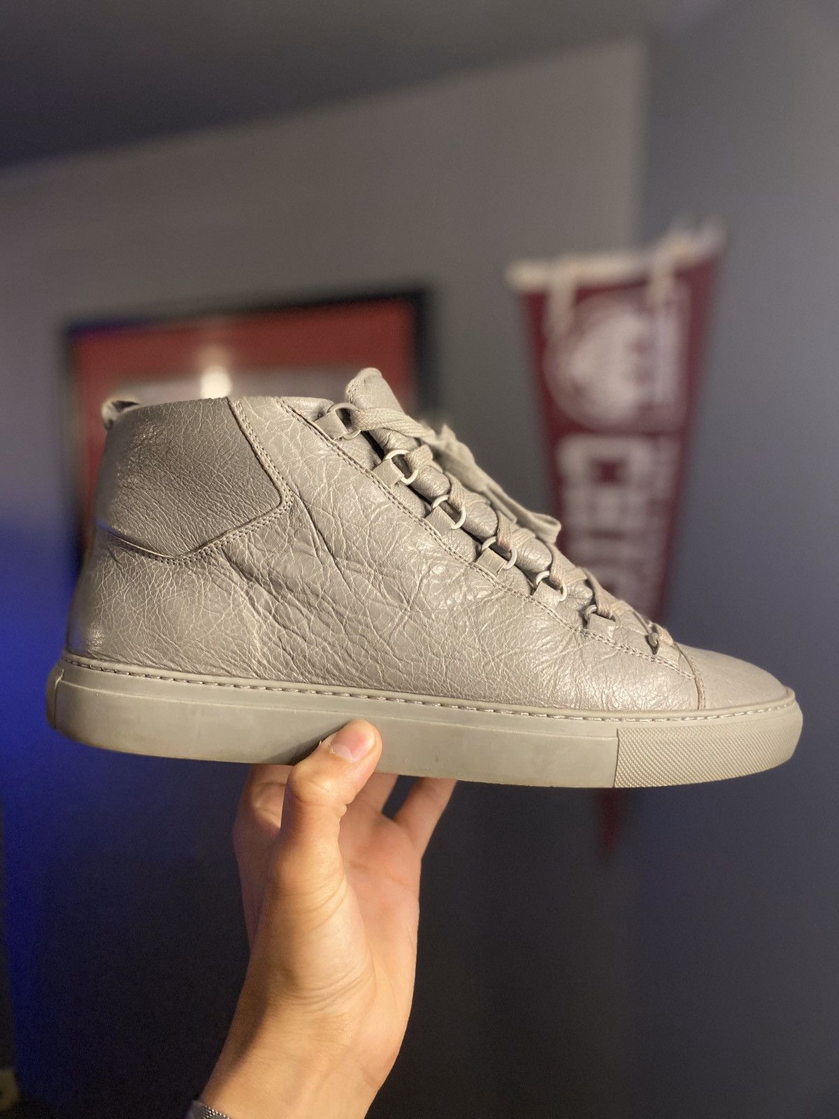 Balenciaga Arena High Grey Sneakers | Grailed