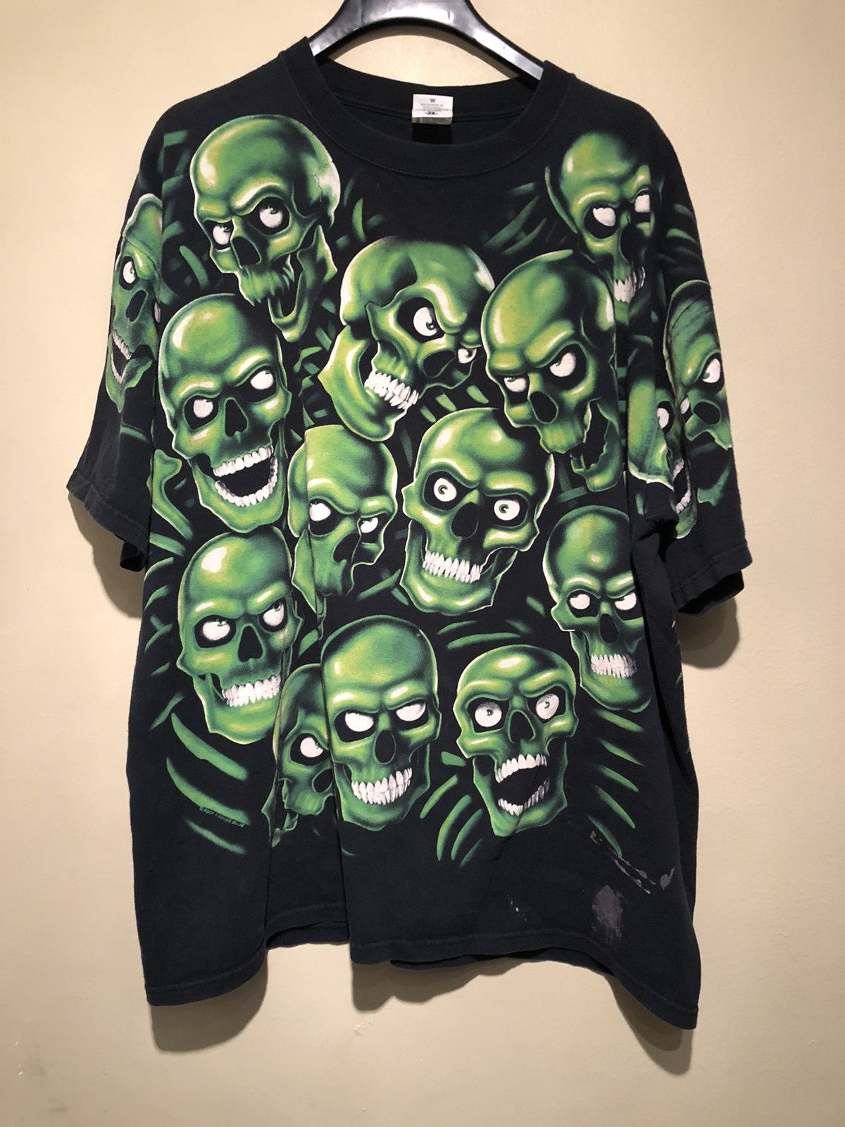 Vintage Vintage Liquid Blue Skull Pile Like Supreme Travis Scott Uzi ...