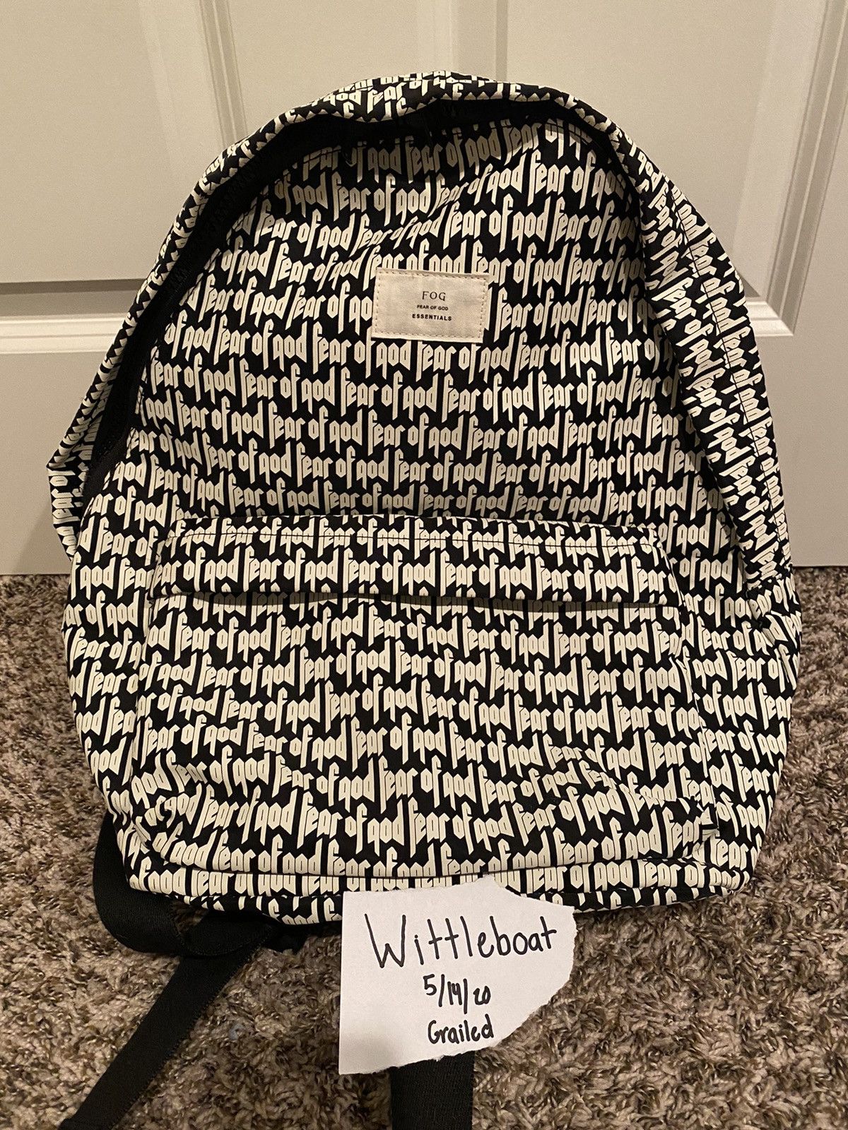 Fear of God Fear of God Essentials Printed Backpack | Grailed