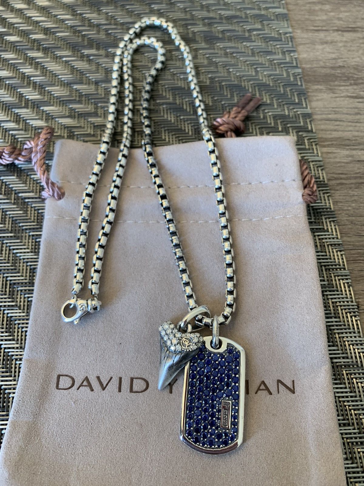 David Yurman DAVID YURMAN Streamline sapphire dog tag with chain | Grailed