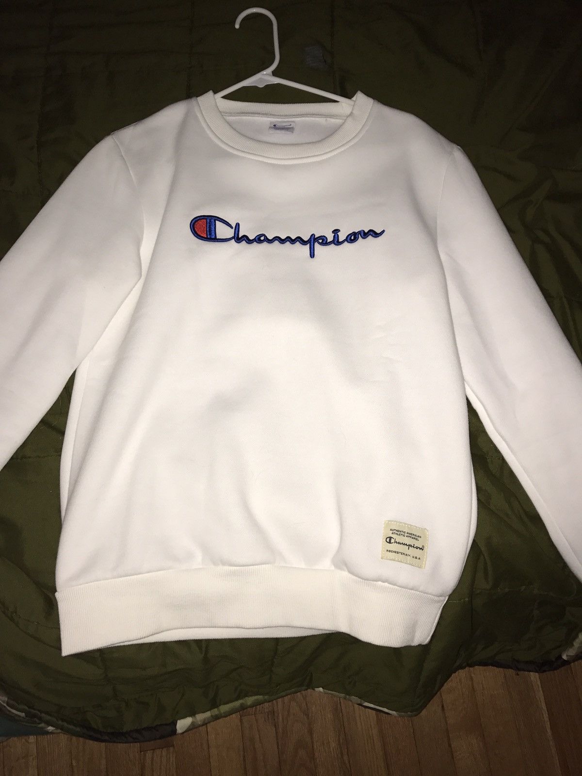 Champion White Crew Neck | Grailed