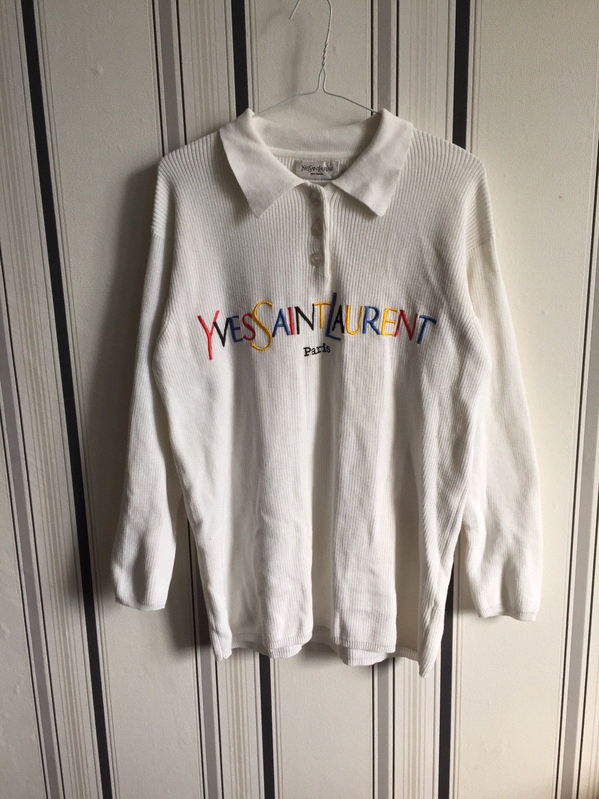 Vintage × Yves Saint Laurent 🔥YSL logo knitwear sweater🔥 | Grailed