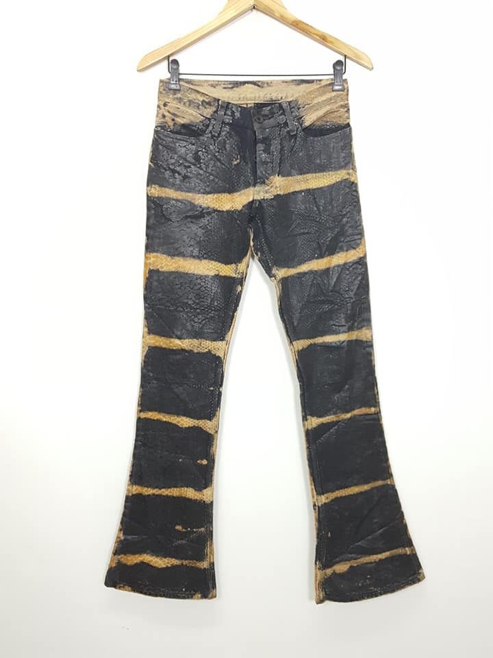 If Six Was Nine Rare!! ISWN Anaconda Skin Flare Bootcut Yellow Black ...