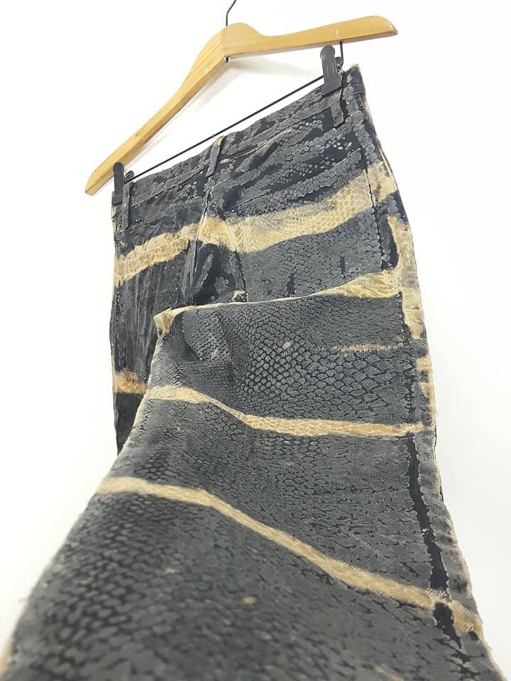 If Six Was Nine Rare!! ISWN Anaconda Skin Flare Bootcut Yellow Black ...