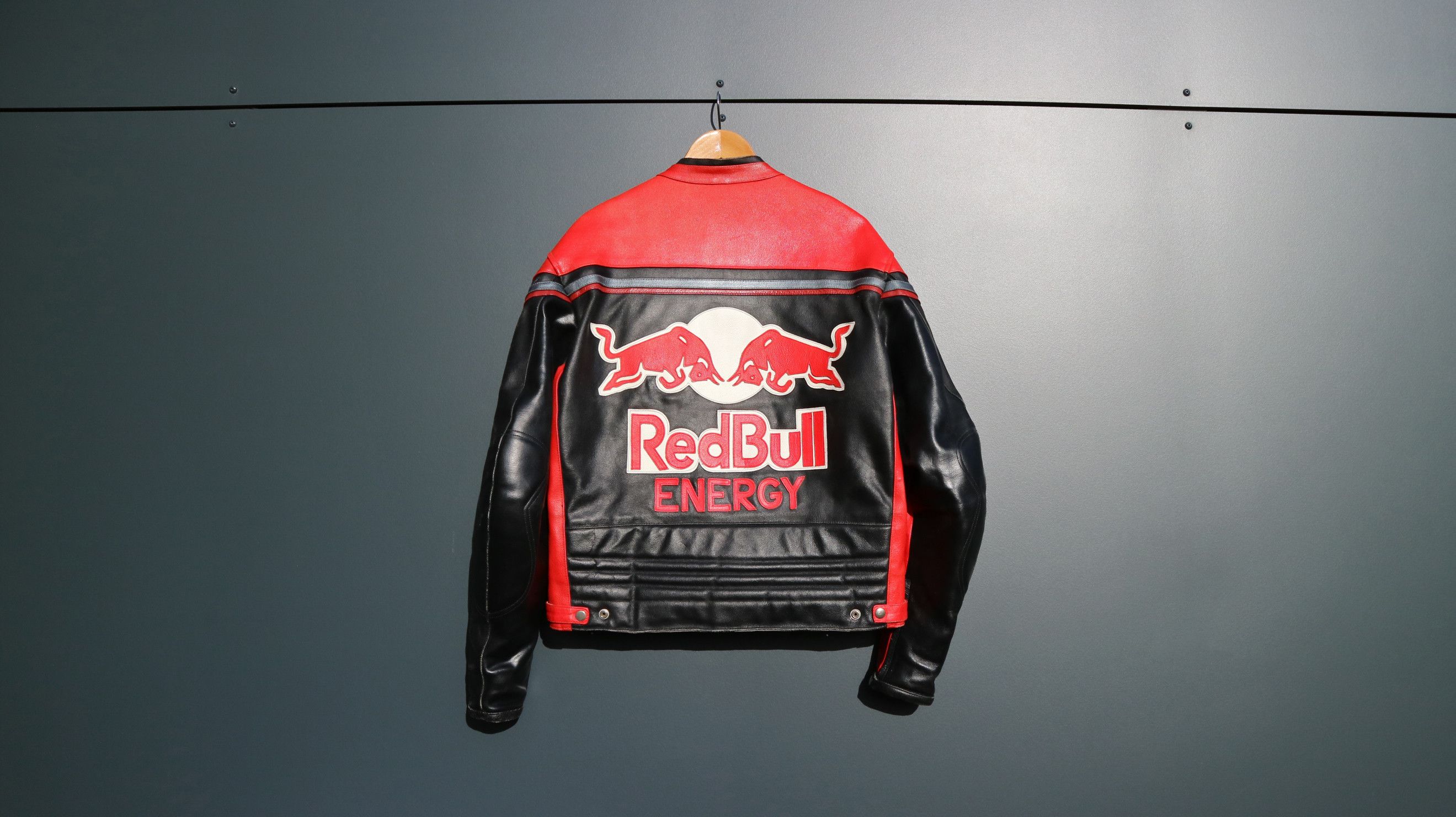 Red Bull 𝗥𝗘𝗗 𝗕𝗨𝗟𝗟 (ENERGY edition) red Leather Racing Jacket | Grailed