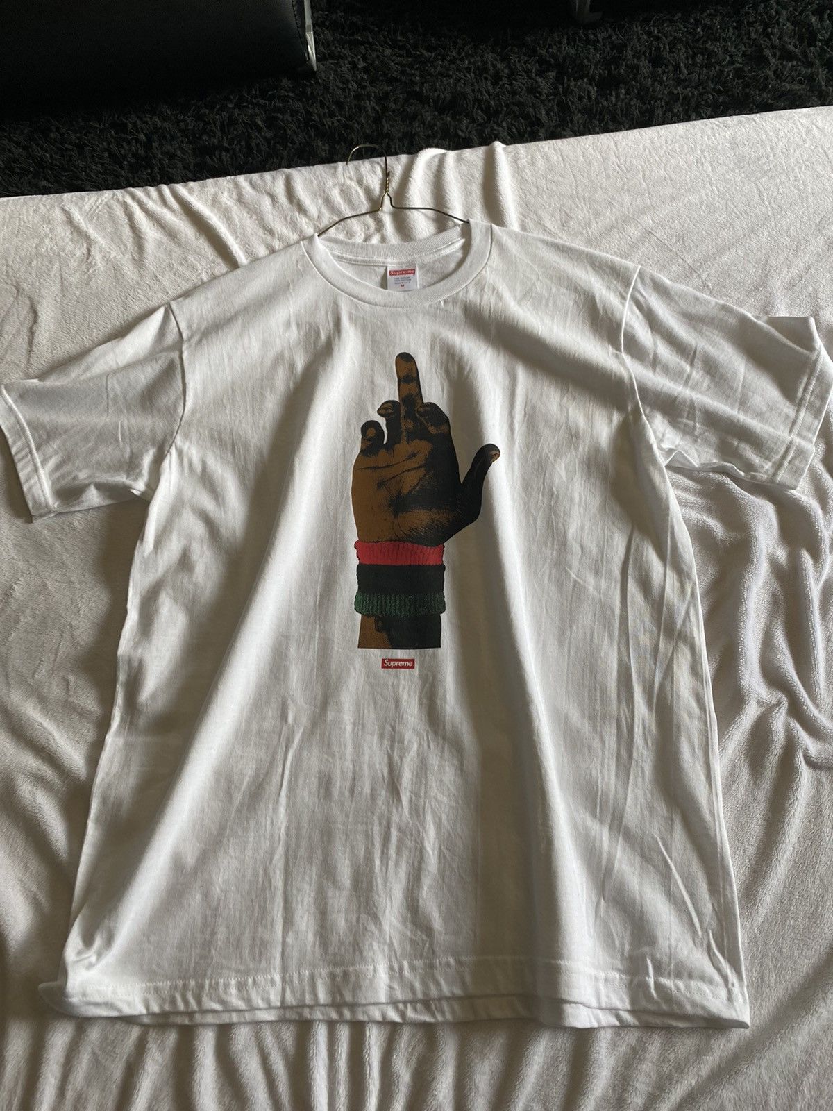 Supreme Supreme Dead Prez Middle Finger Tee White ( Medium ) | Grailed