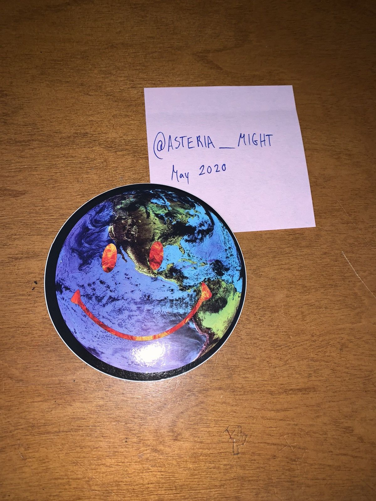 Travis Scott ASTROWORLD — Smiling Globe Sticker | Grailed