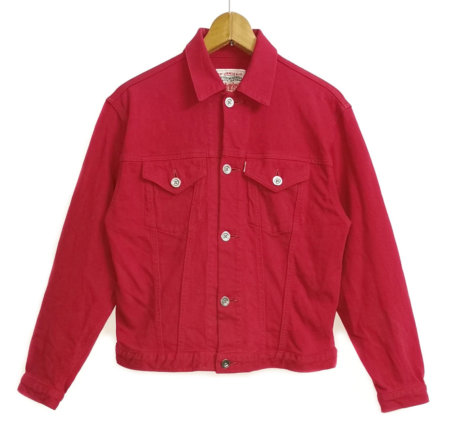 Denim Jacket × Levi's × Red Jacket Levi's Red Denim Jacket | Grailed