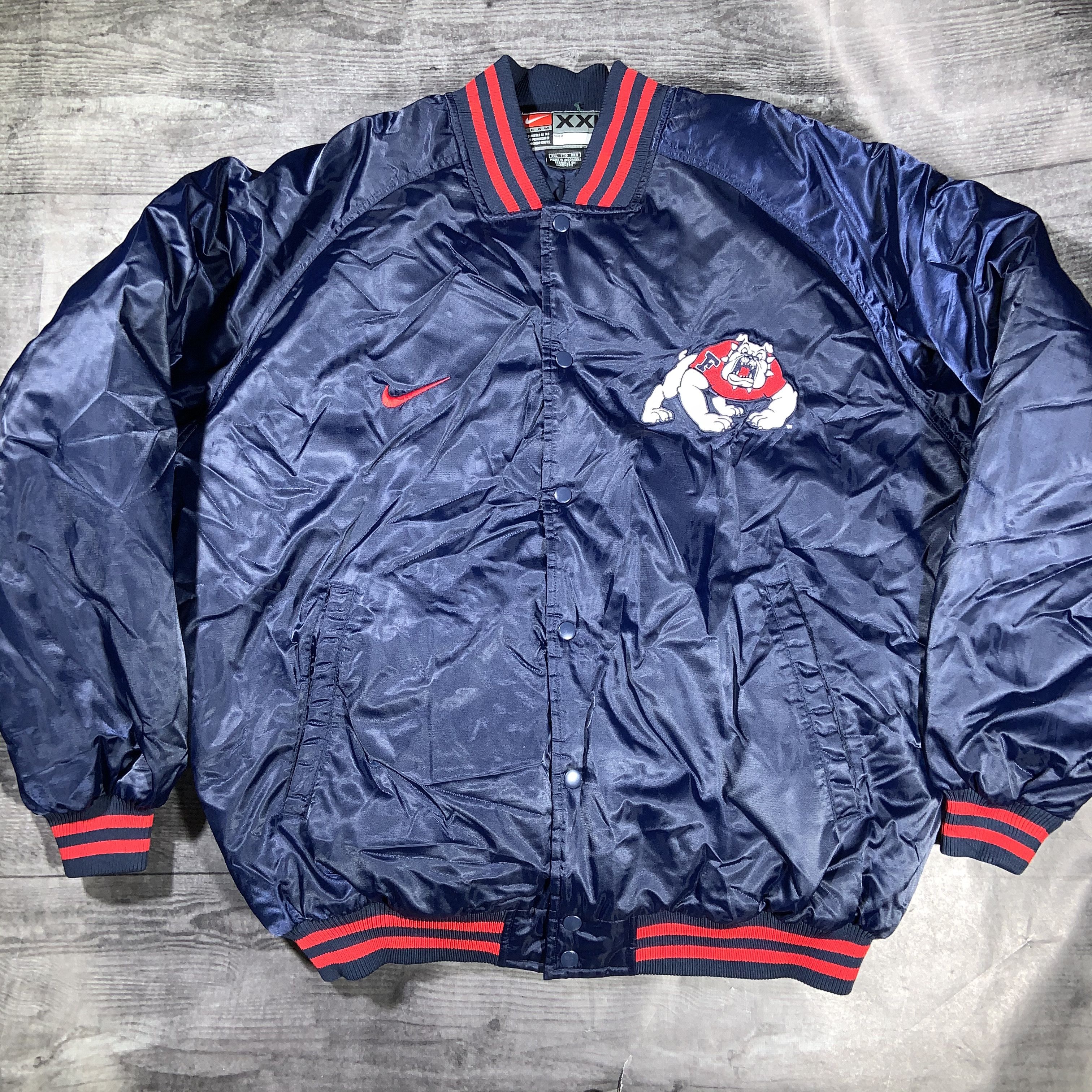 Bomber Jacket × Nike × Varsity Jacket Nike Fresno State Satin Bomber ...
