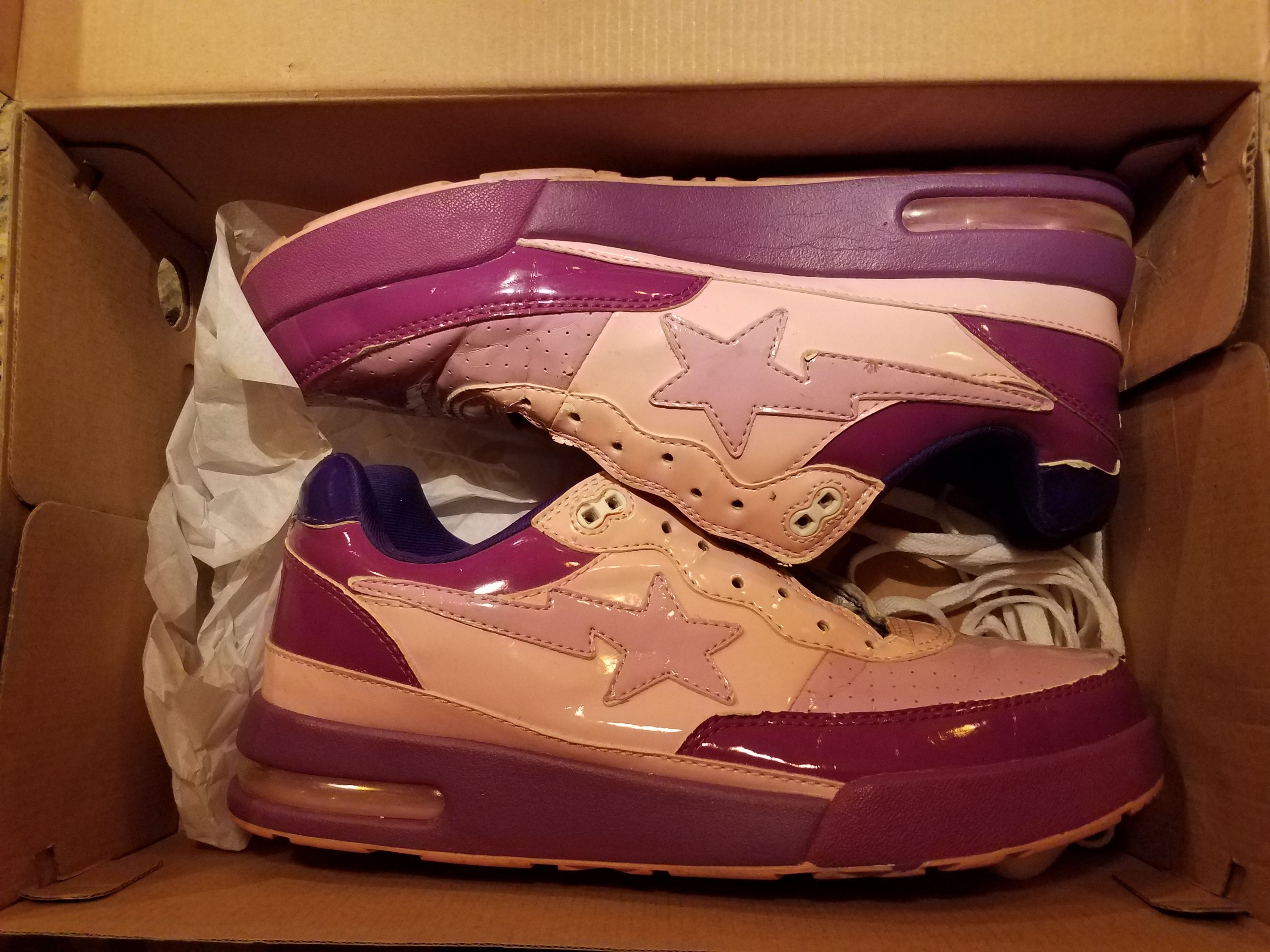 Bape Bapestas Purple/Pink Sneakers | Grailed
