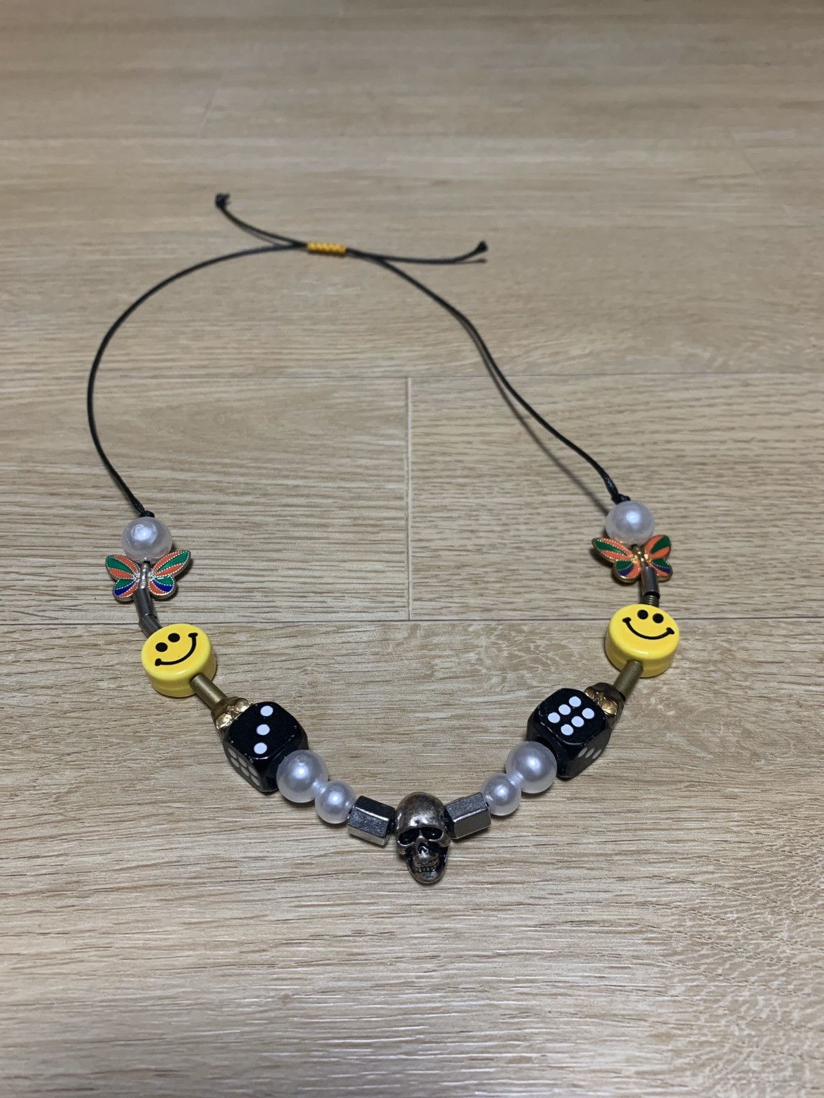 Asap Rocky ASAP Rocky AWGE (CUSTOM EVAE+) smiley pearl necklace | Grailed