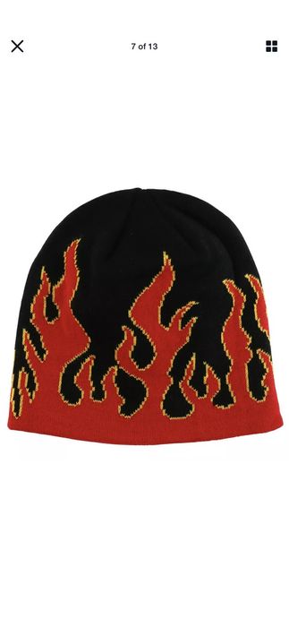 Vintage Retro Fire Flame Design Beanie Vintage Style | Grailed