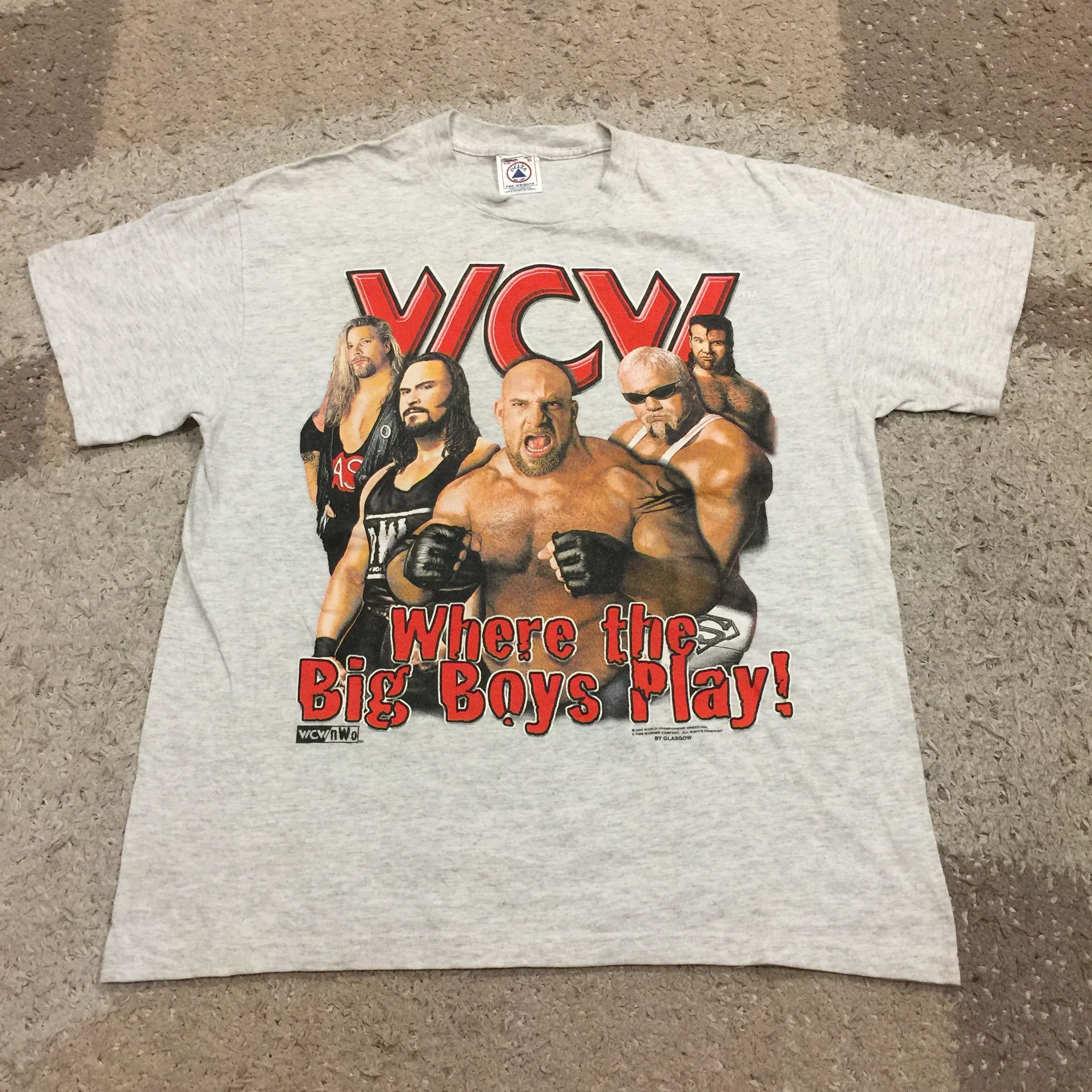 Vintage × WCW/nWo Vintage 90s WCW Where the big boys play T-Shirt | Grailed