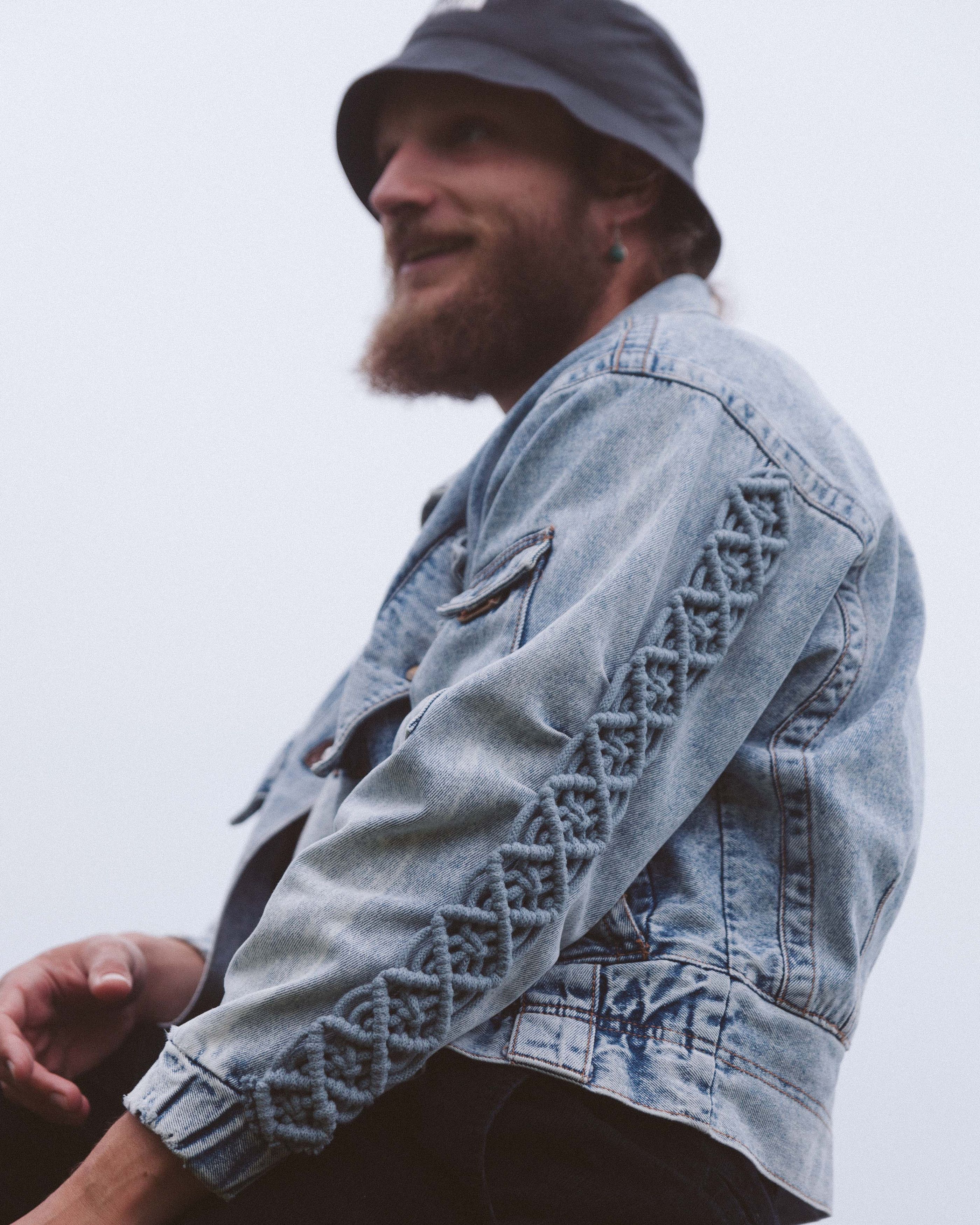 Handmade Macrame handmade Denim jacket | Grailed