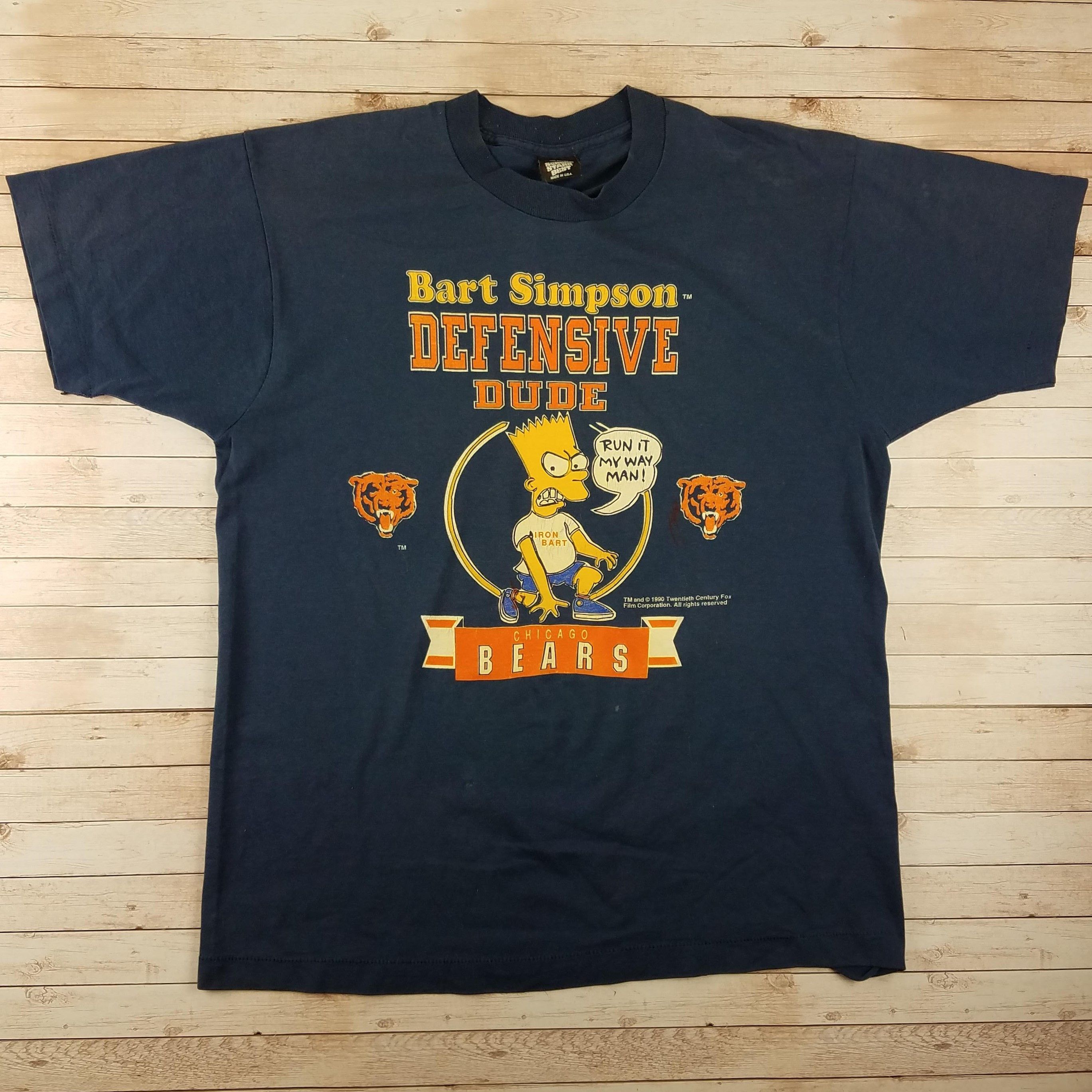 NFL × The Simpsons × Vintage VTG 90s Bart Simpson Chicago Bears ...