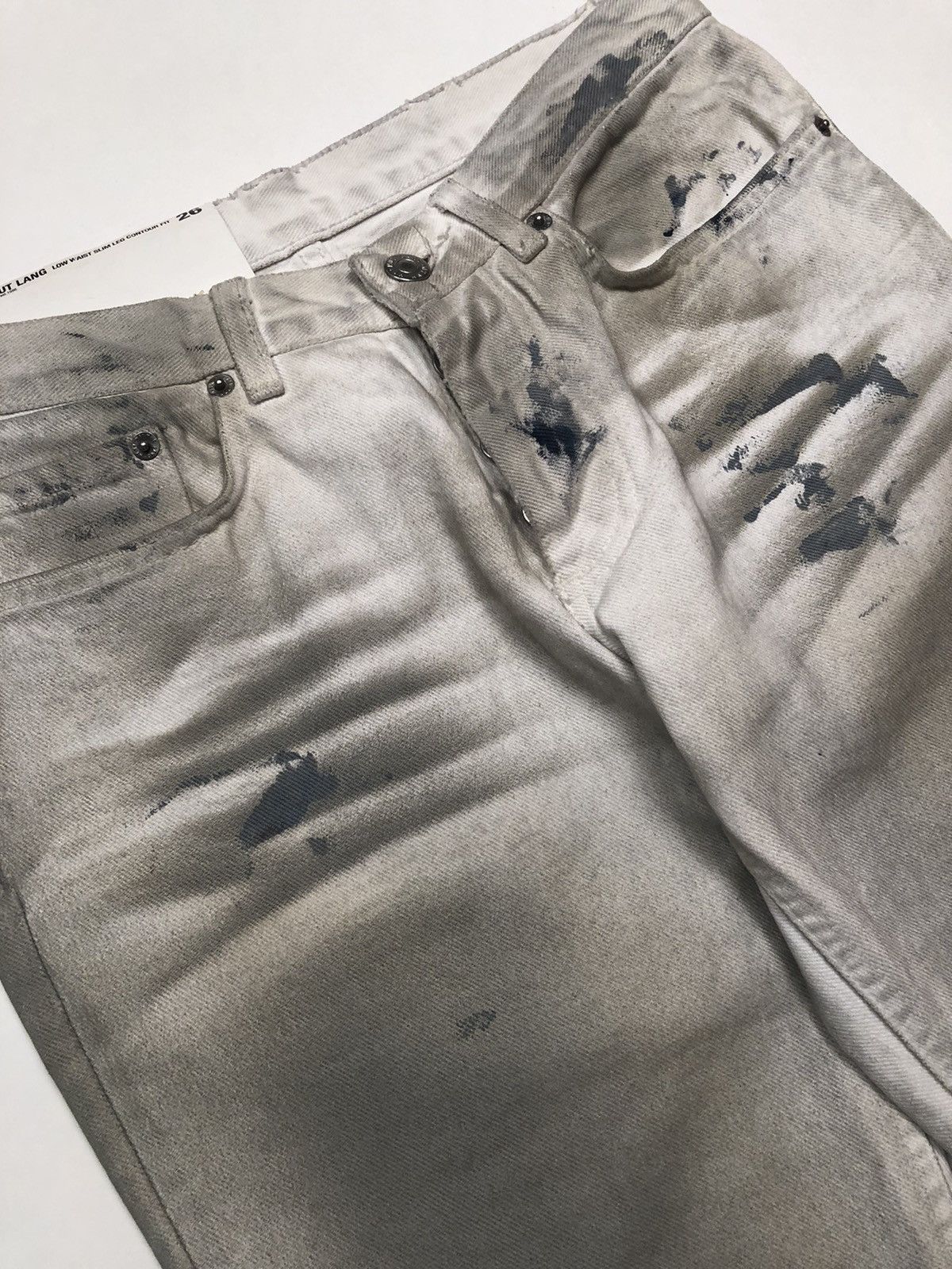 Helmut Lang SS03 White Dirty Painter Contour Fit Denim New | Grailed