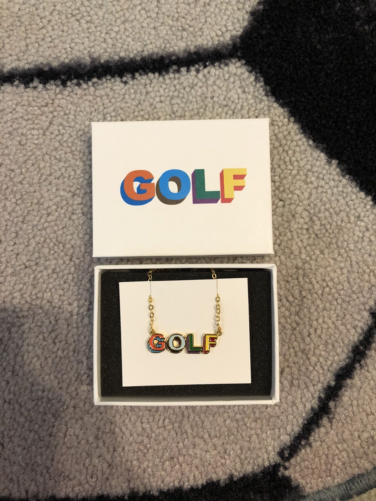 Golf Wang × Tyler The Creator Golf wang 3D logo OG gold necklace chain ...