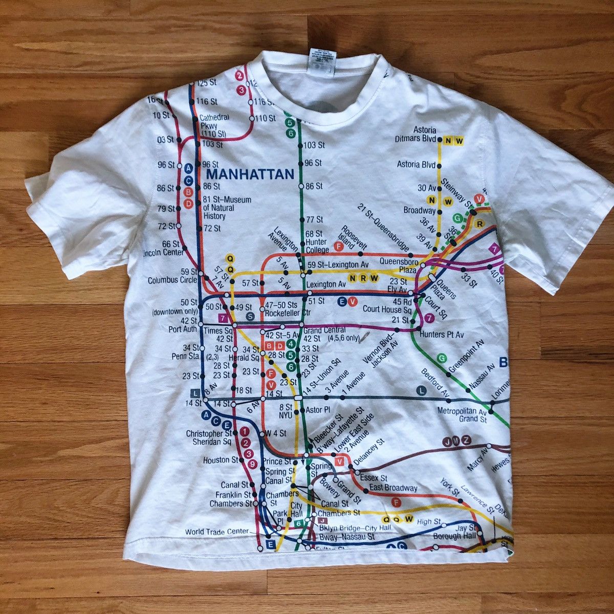 Vintage NYC Manhattan Subway Line MTA New York City Map T-Shirt | Grailed