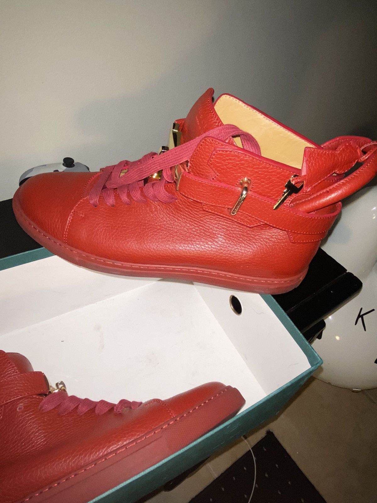 Buscemi Buscemi red high top with locks and keys | Grailed