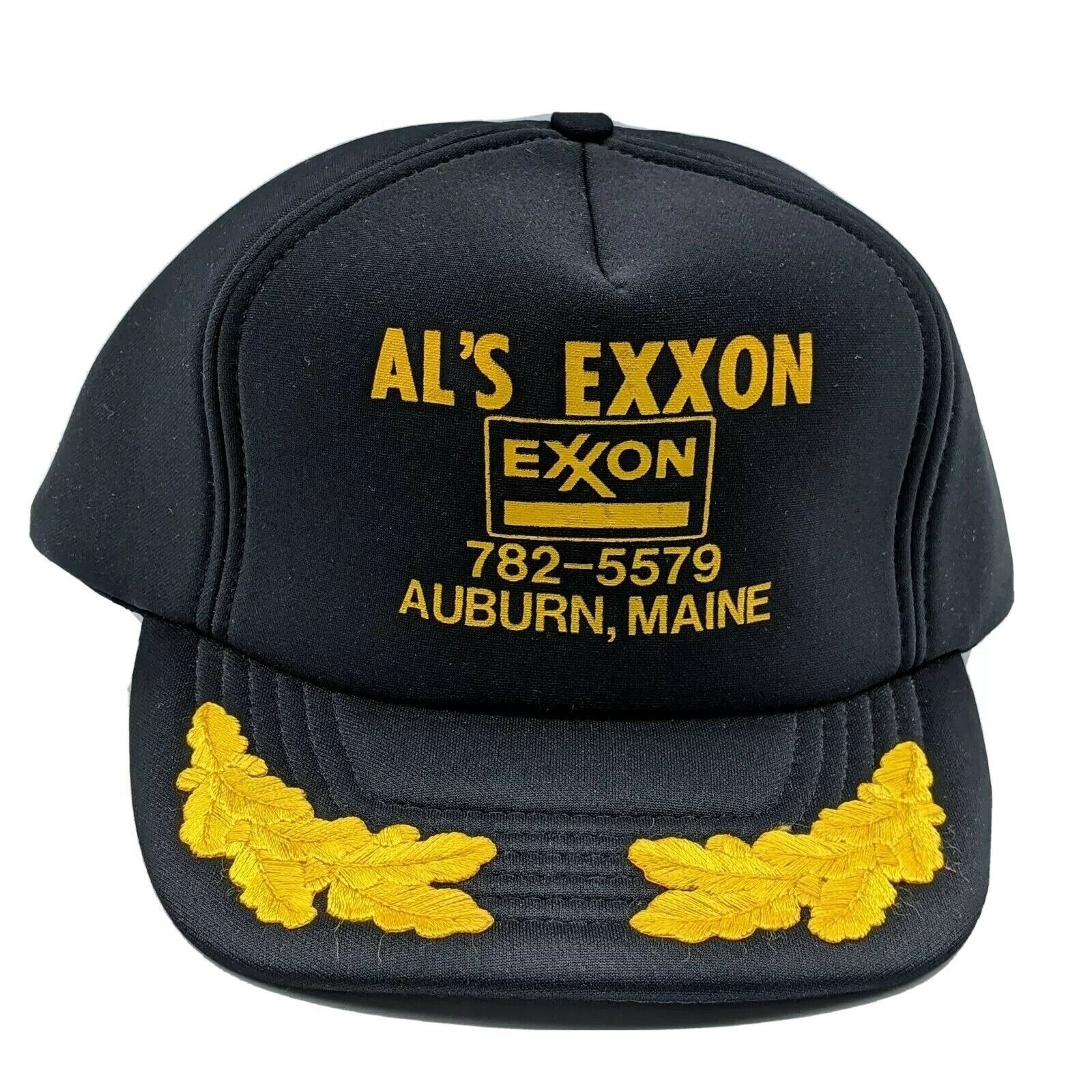 Vintage Al's Exxon Black Foam Snapback Trucker Hat | Grailed