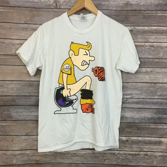 Gildan Gildan Steelers fan pooping in a Ravens helmet | Grailed