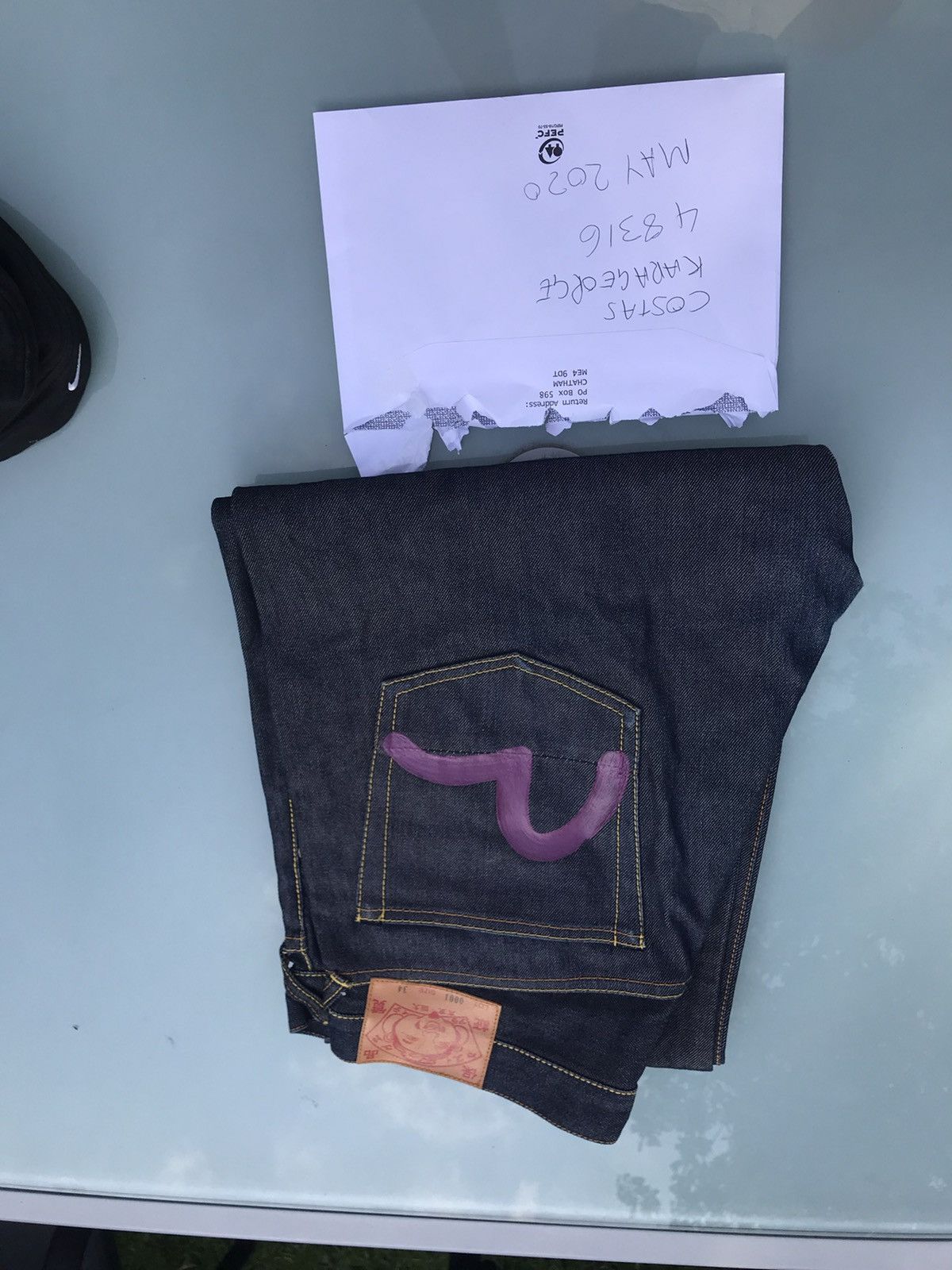 Evisu × Japanese Brand × Vintage Evisu purple paint jeans 34 selvedge ...