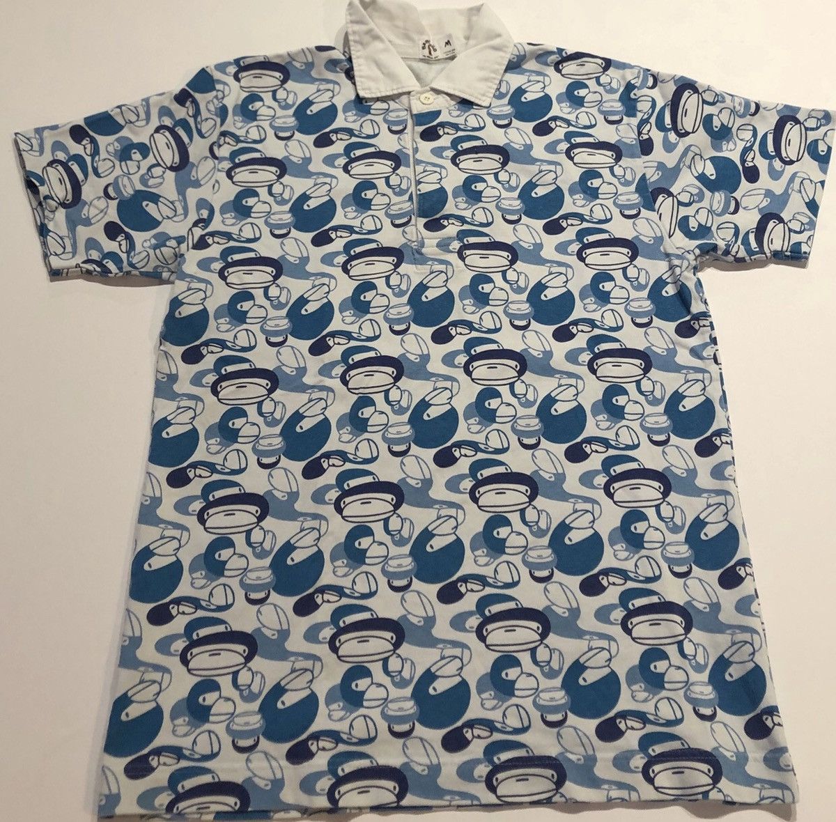 Bape Bape blue Baby Milo polo shirt | Grailed