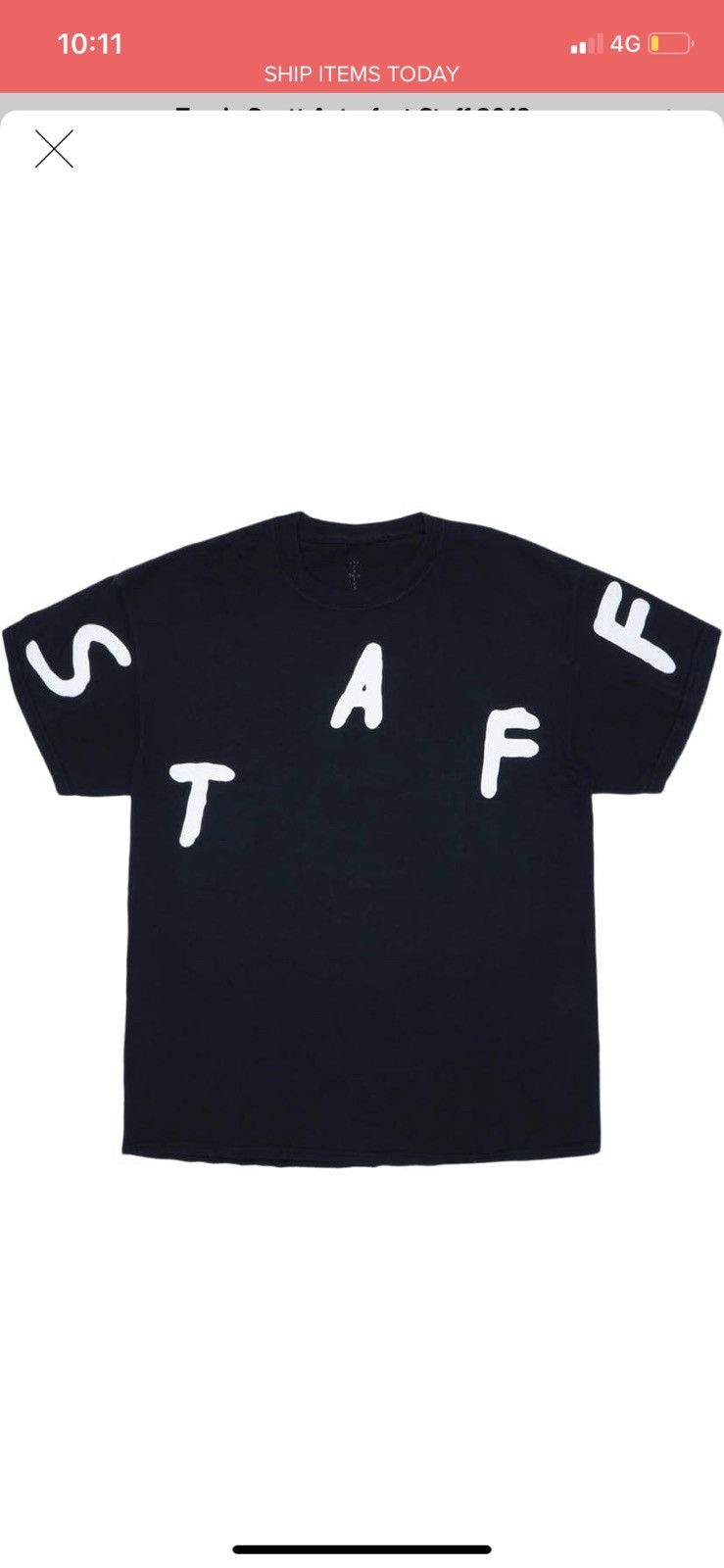 Travis Scott ASTROFEST 2019 Staff Tee Black | Grailed