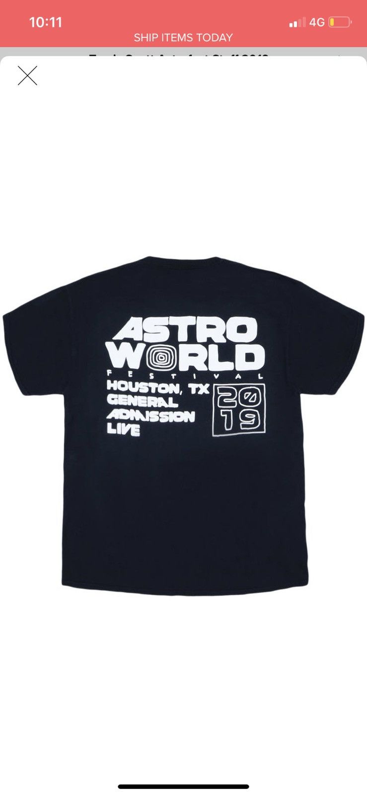 Travis Scott ASTROFEST 2019 Staff Tee Black | Grailed