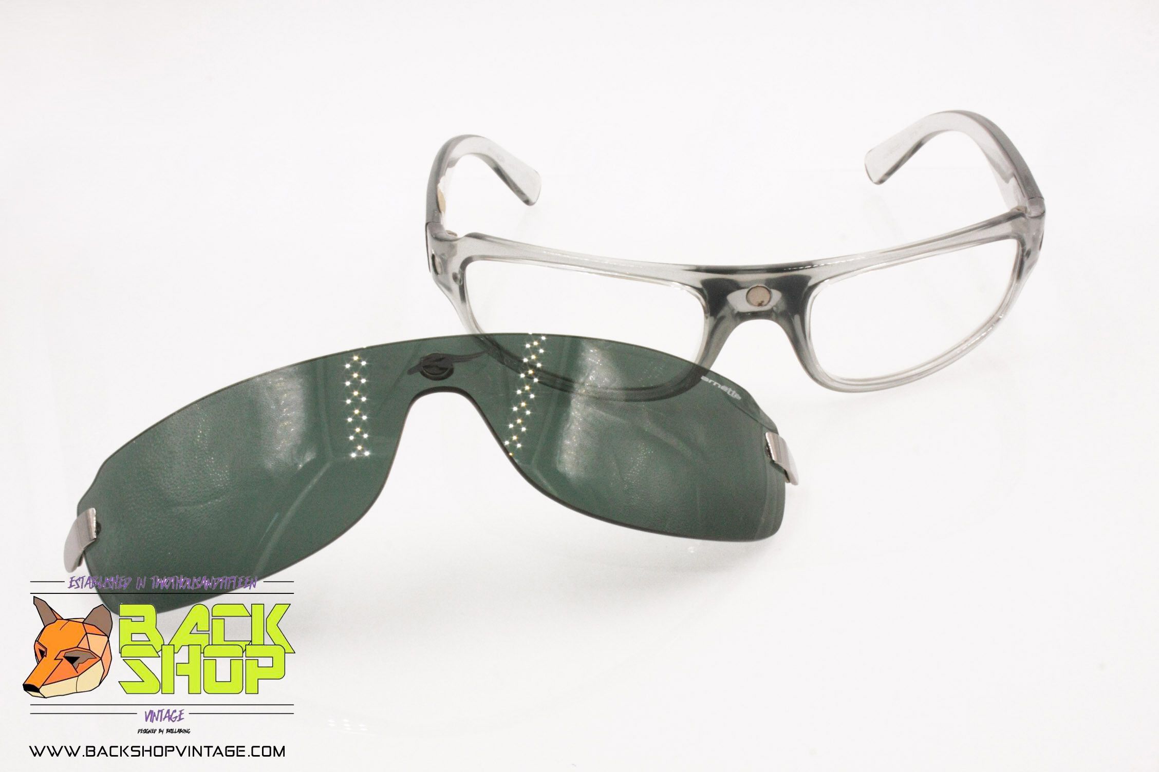 Arnette × Vintage ARNETTE Eyeglass frame with magnetic clip-on, Made in ...