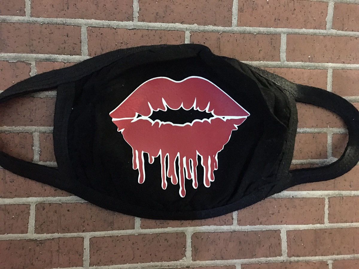 Japanese Brand Face Mask Red Lip Drip | Grailed