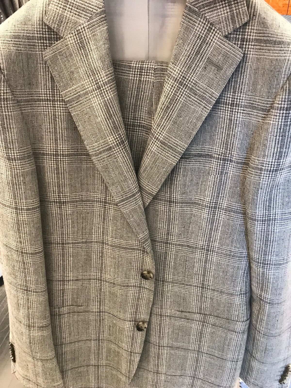 Suitsupply Gray Glenn check wool silk linen suit | Grailed