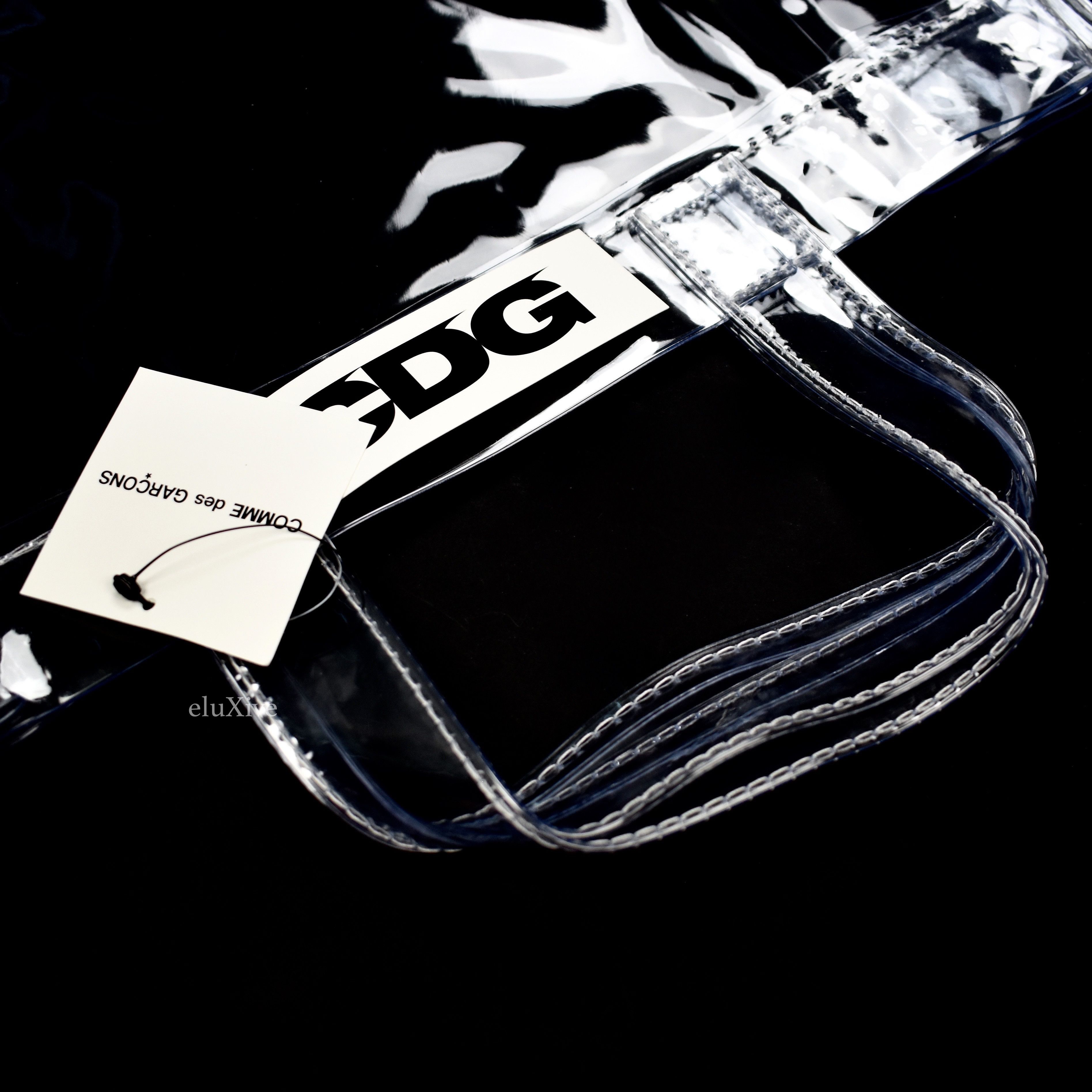 Comme des Garcons CDG Logo Clear Transparent Plastic PVC Vinyl Tote Bag ...