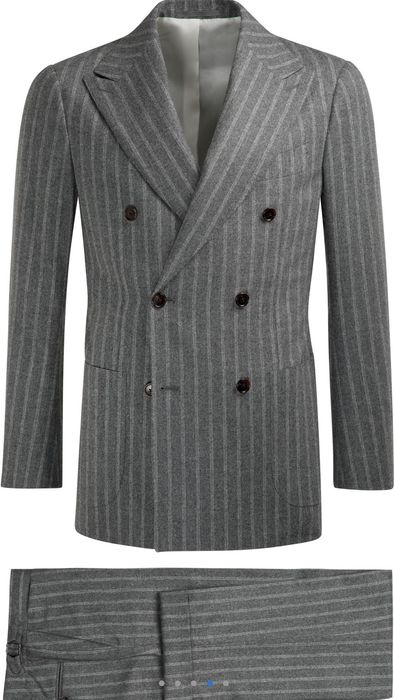 Suitsupply Suitsupply Jort Full Canvas Grey Stripe Double Breasted Suit ...