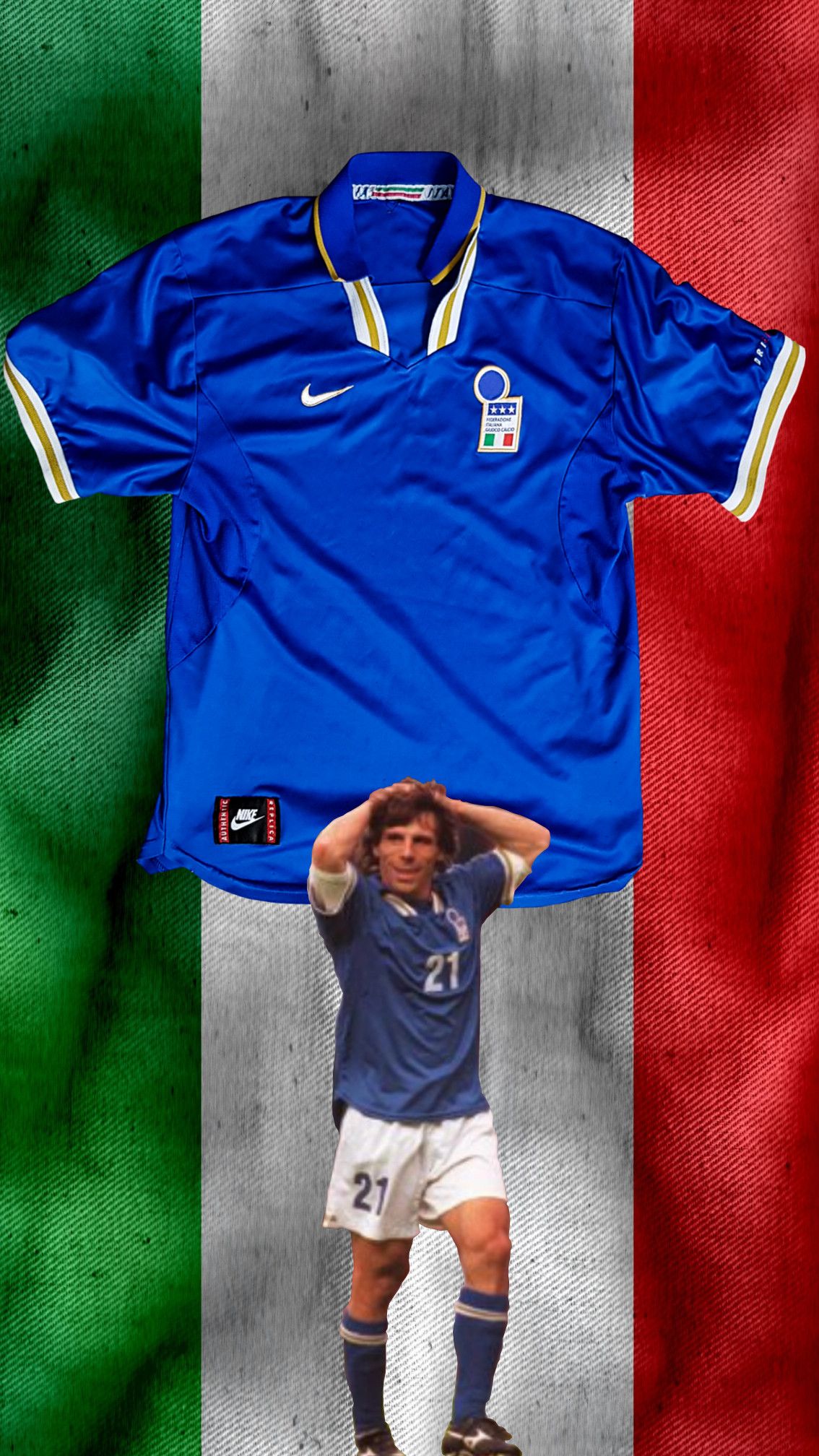 Nike Nike Italia Italy 1996 Vintage Soccer Football Jersey Kit | Grailed