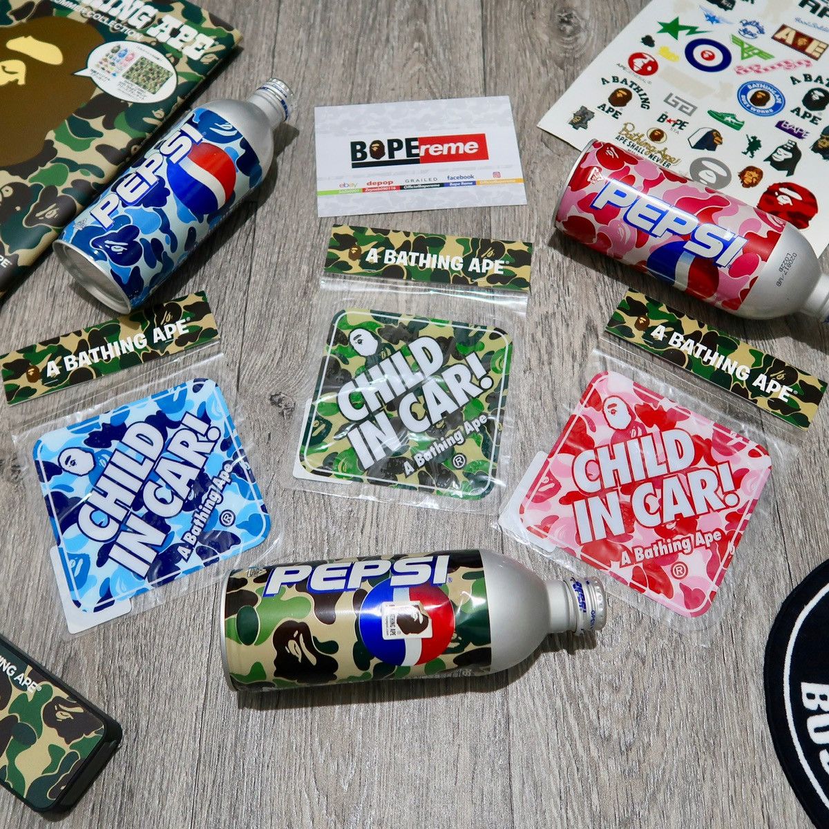 Bape A BATHING APE BAPE CHILD IN CAR STICKER ABC CAMO DECAL | Grailed