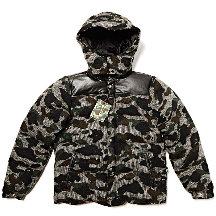 Bape BAPE Mr. Bathing Ape Down winter wool tweed camo jacket Bape | Grailed