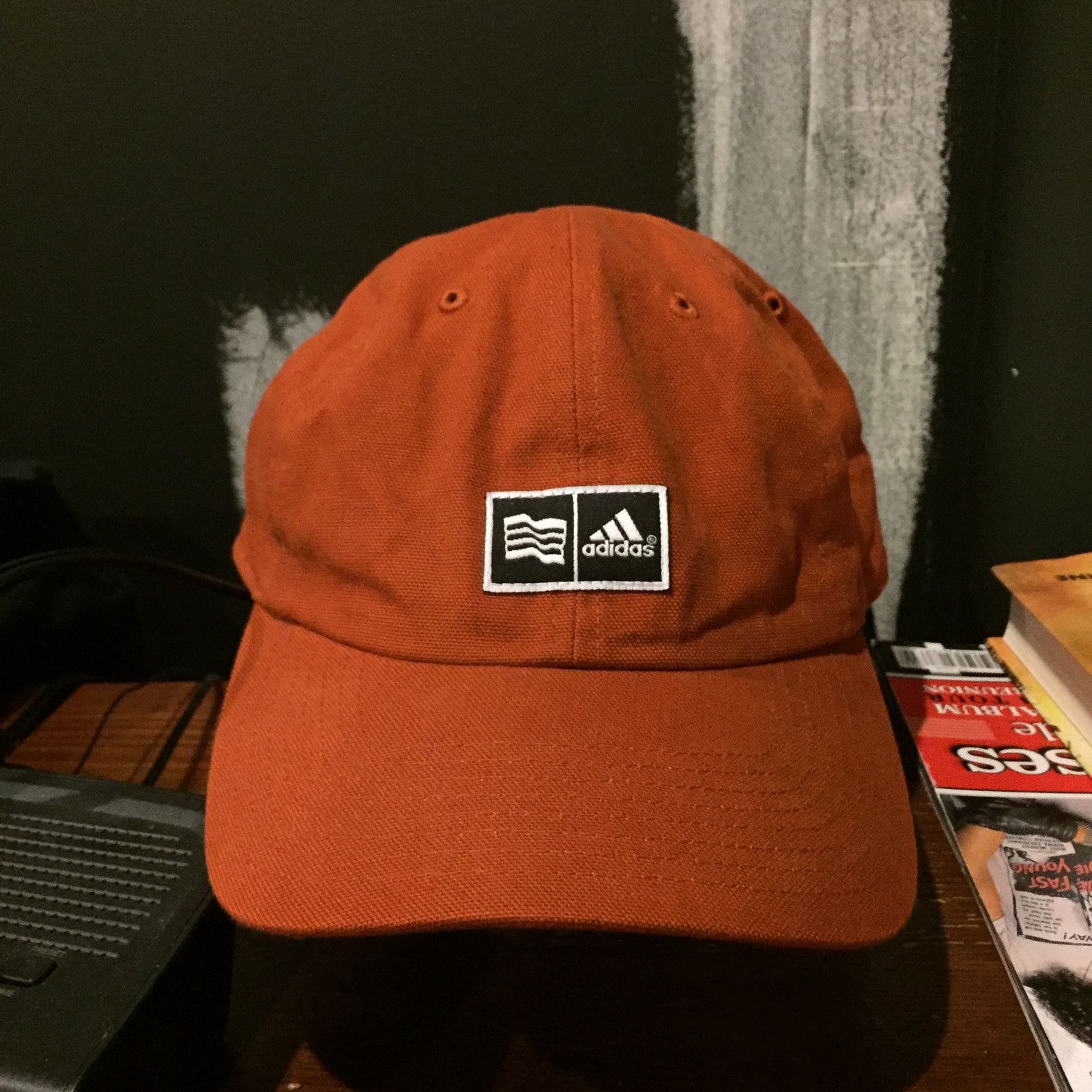 Adidas Vintage Orange Addias Hat | Grailed