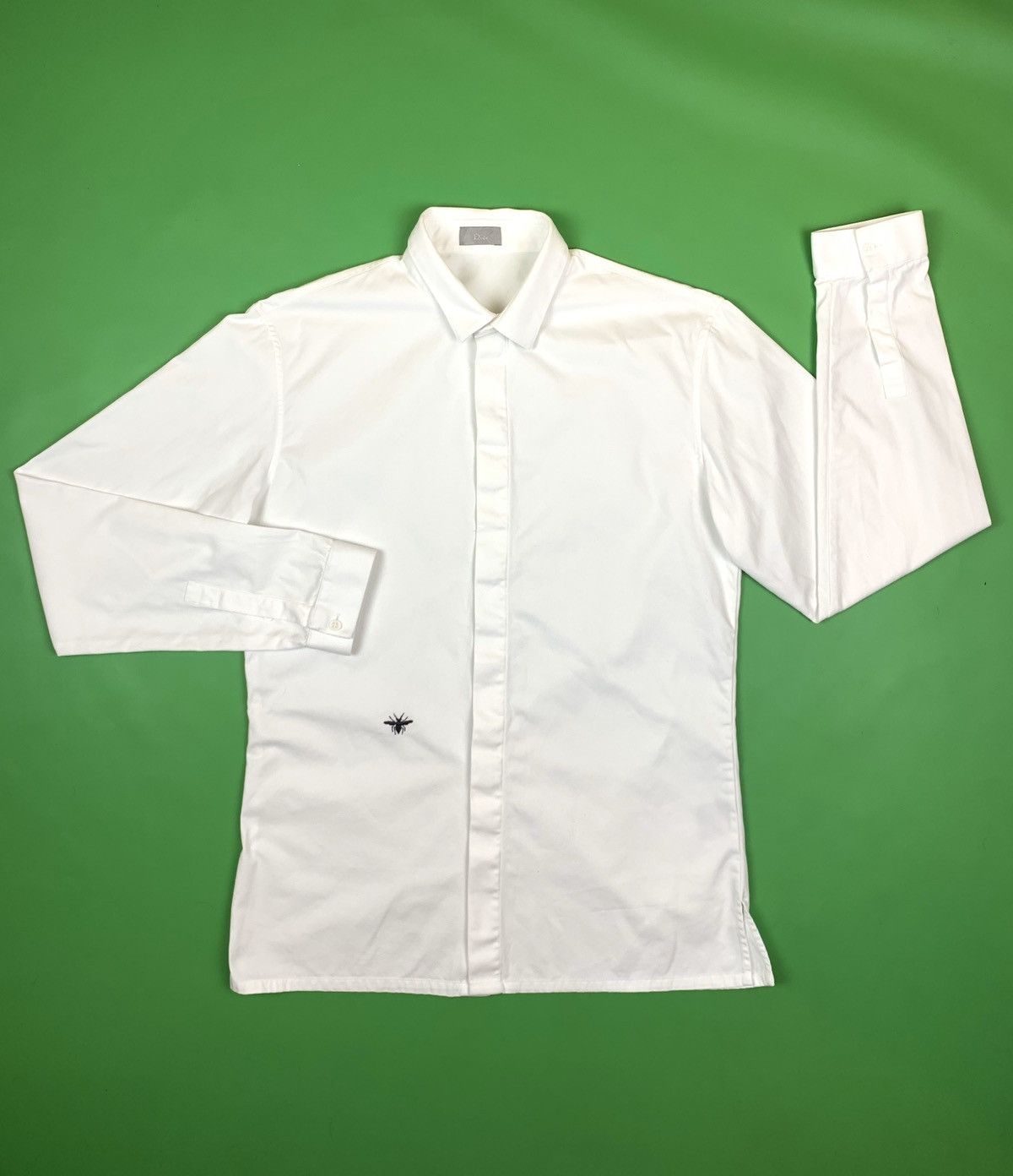 Dior Dior Homme x Hedi Slimane White Embroidered Insect Shirt | Grailed