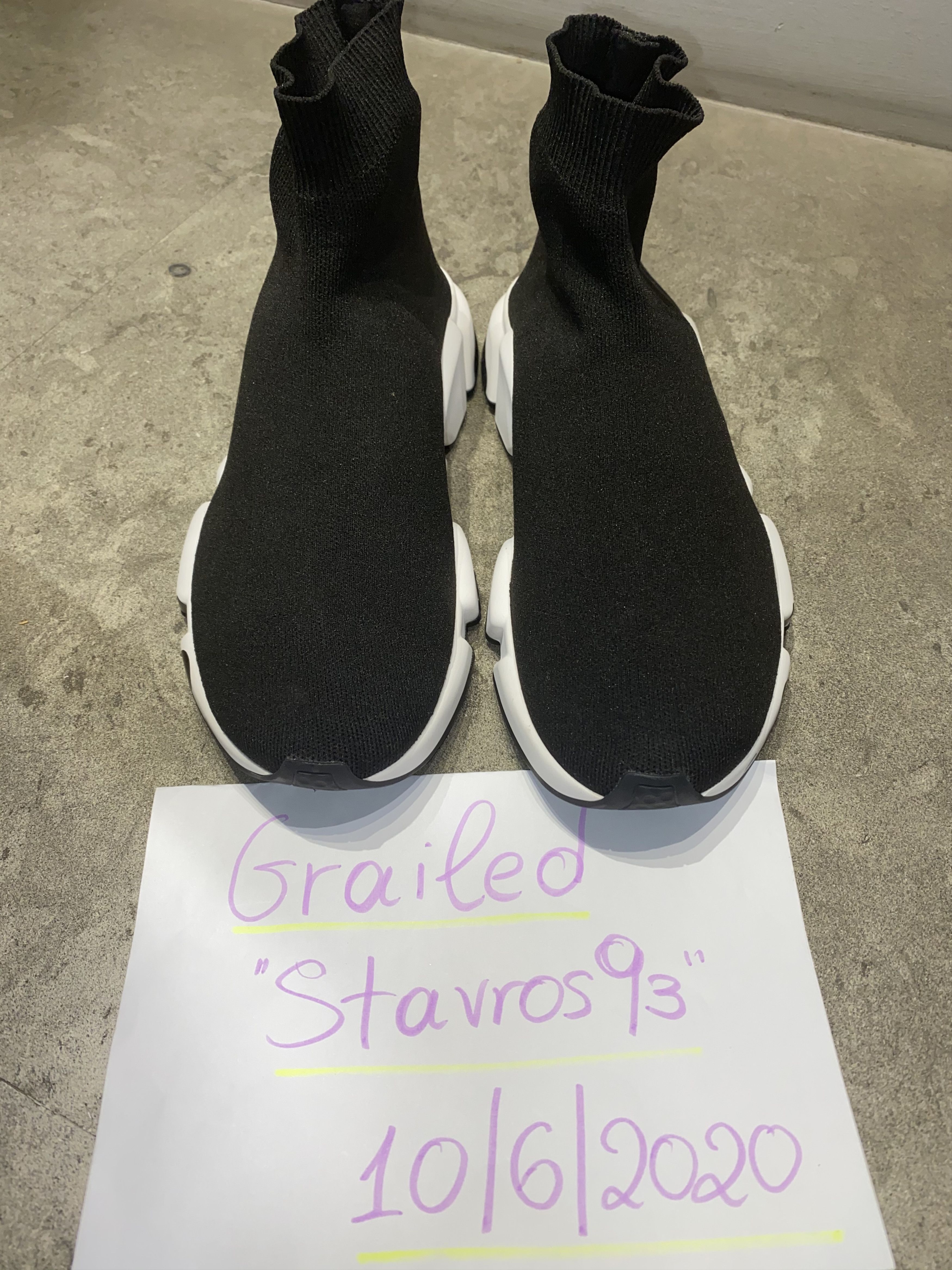 Balenciaga Balenciaga Speed Sneaker Graffiti in Black/White | Grailed